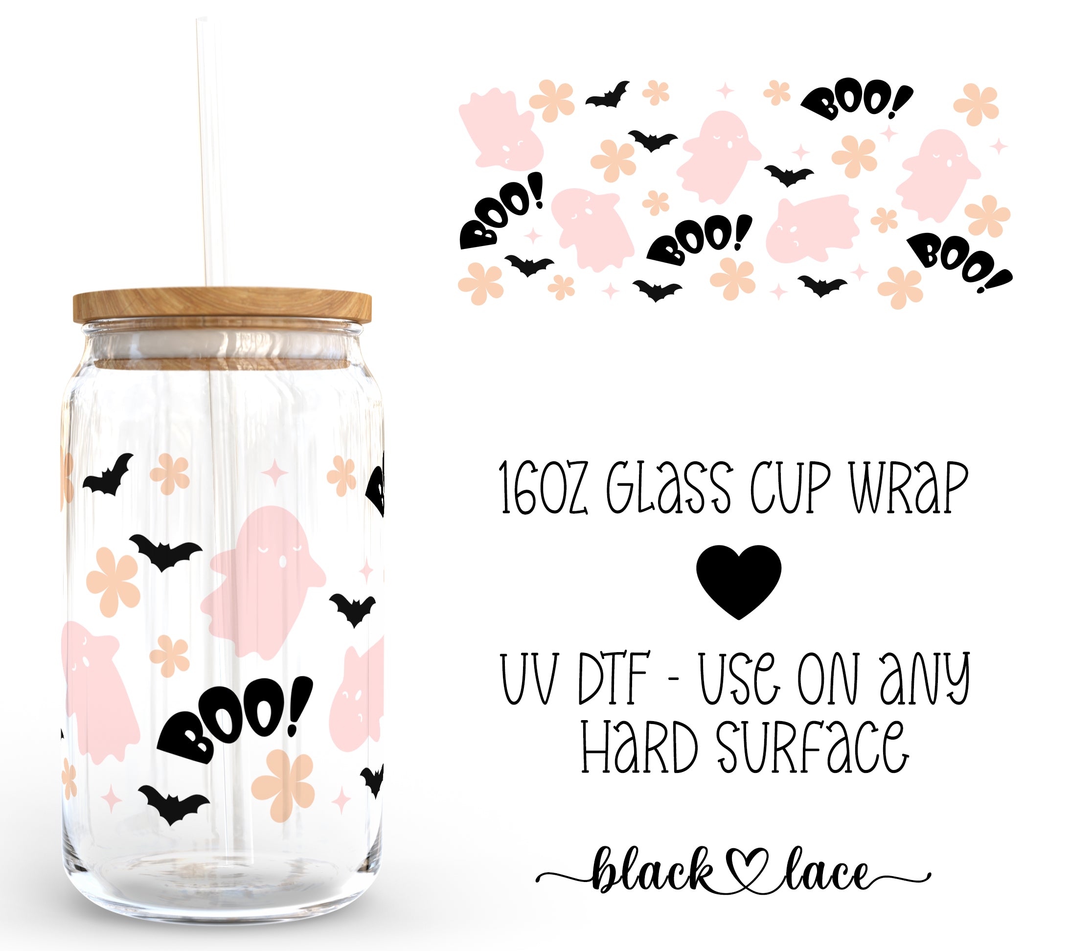 Boo! ~16oz cup wrap – Blush Print Co