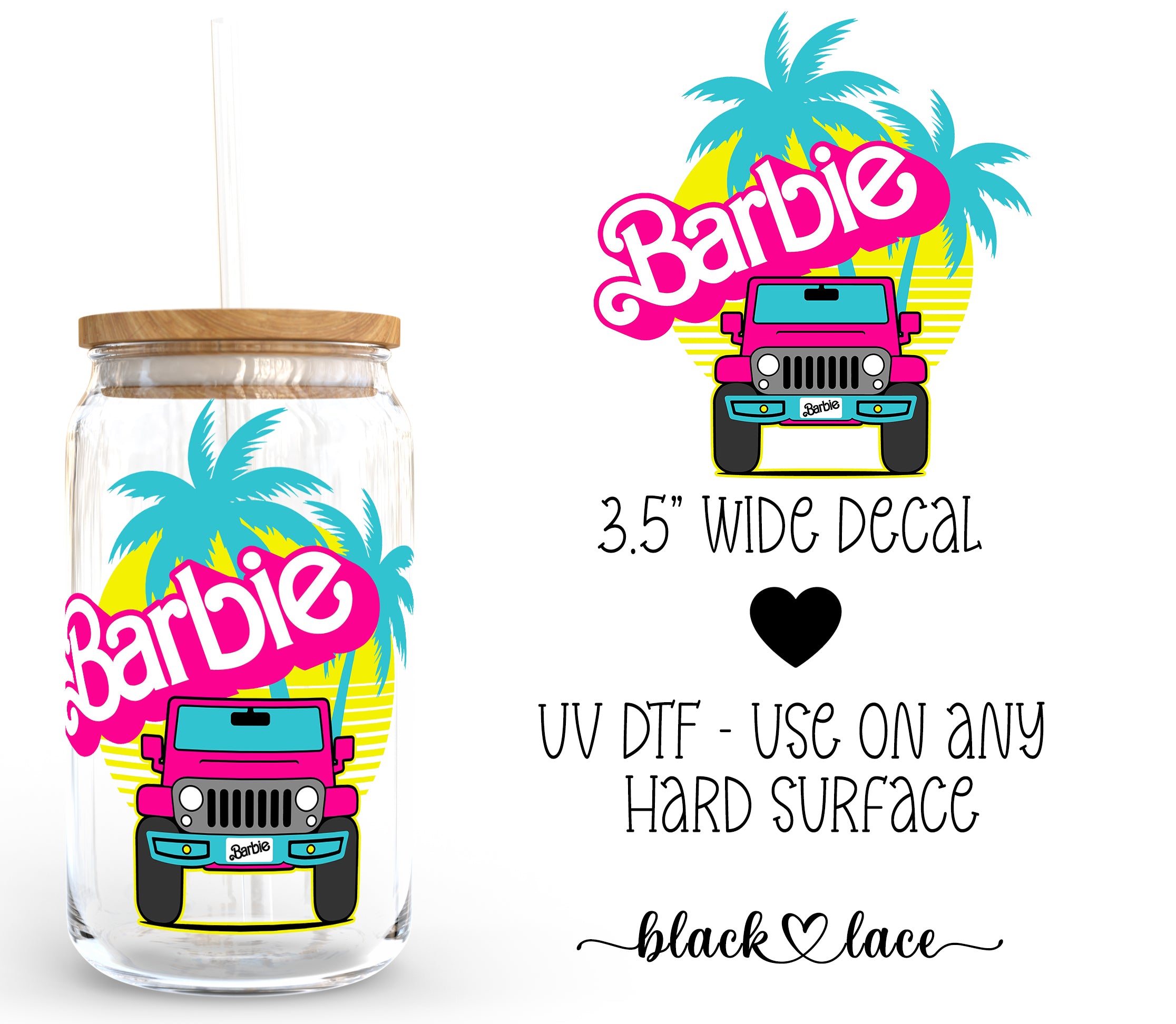 Barbie Jeep Palm Tree ~ Decal – Blush Print Co