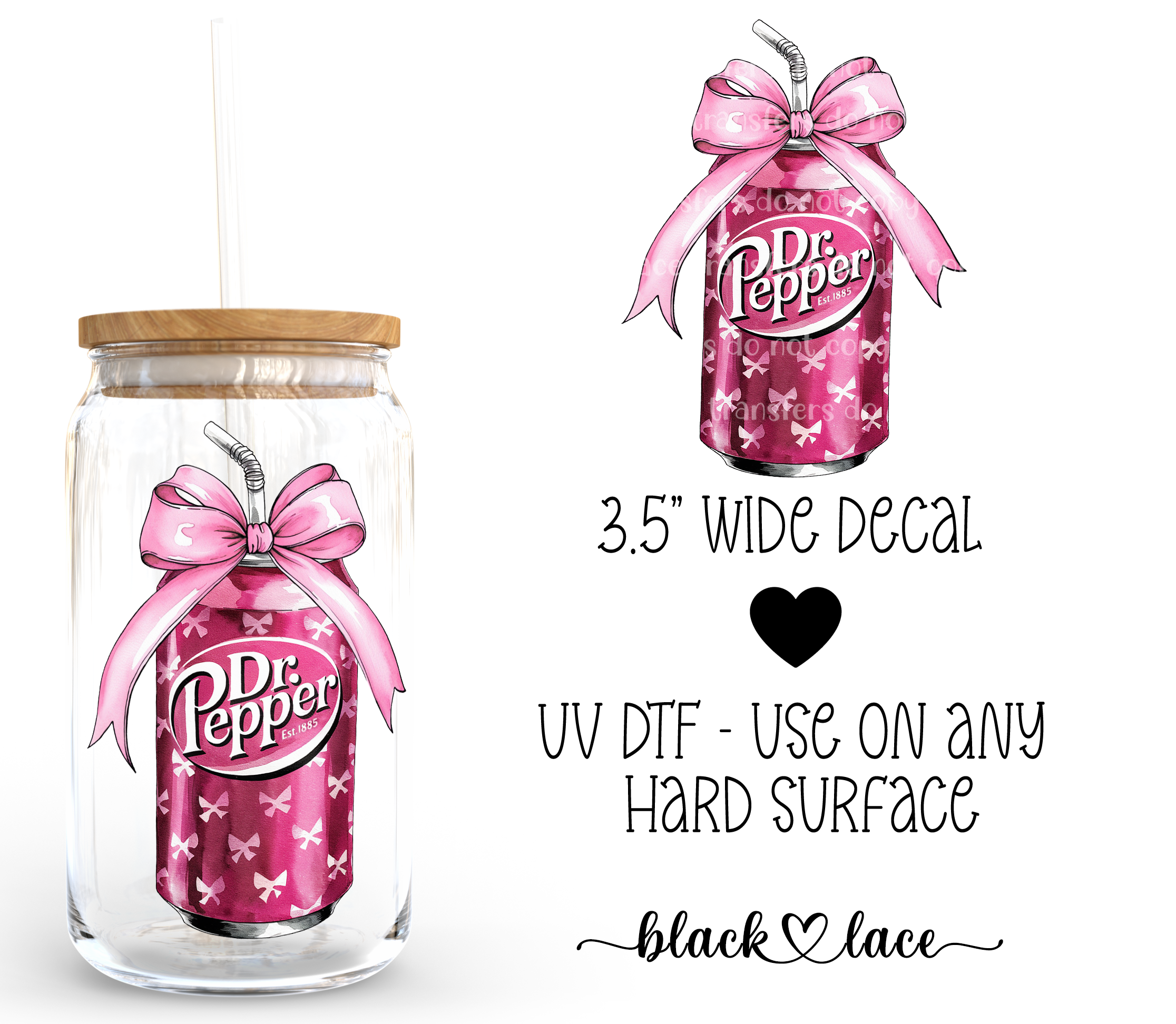 Dr Pepper Bow ~ Decal – Blush Print Co