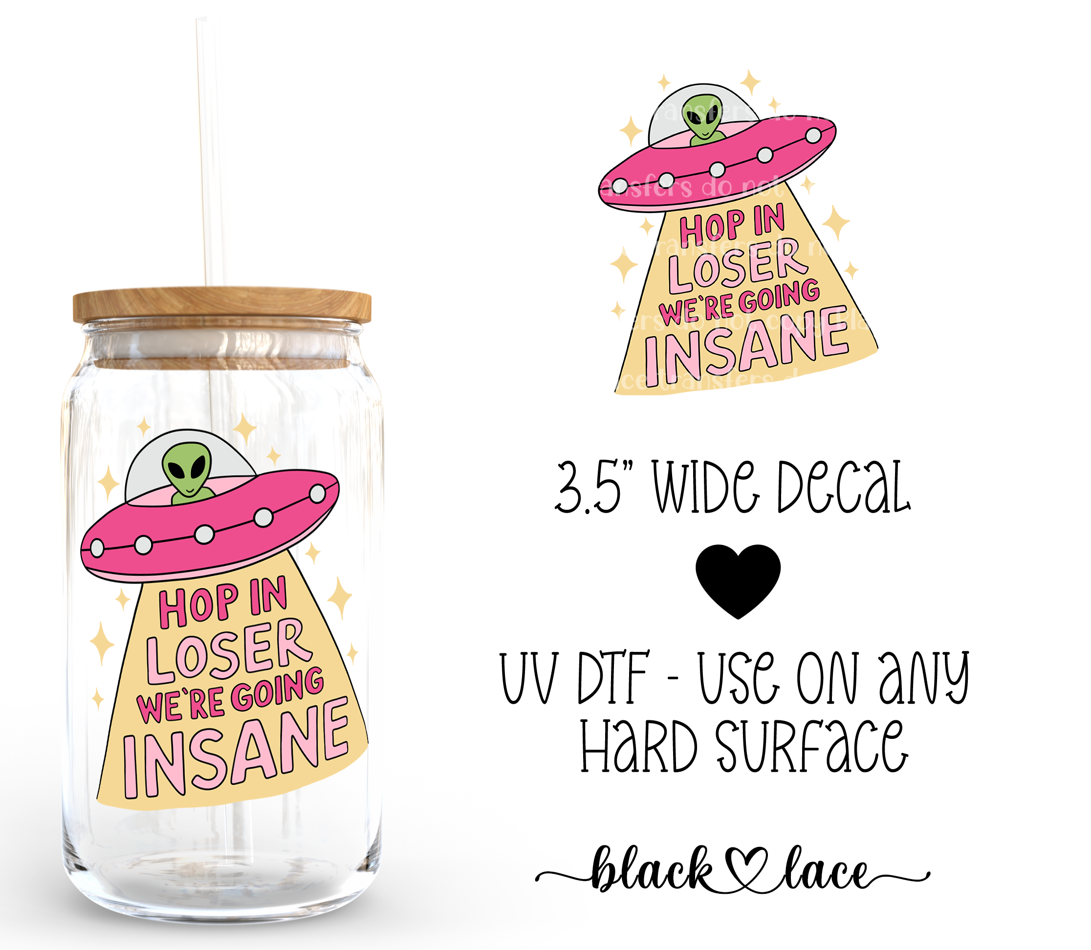 Hop in loser we're going insane ~ Decal – Blush Print Co